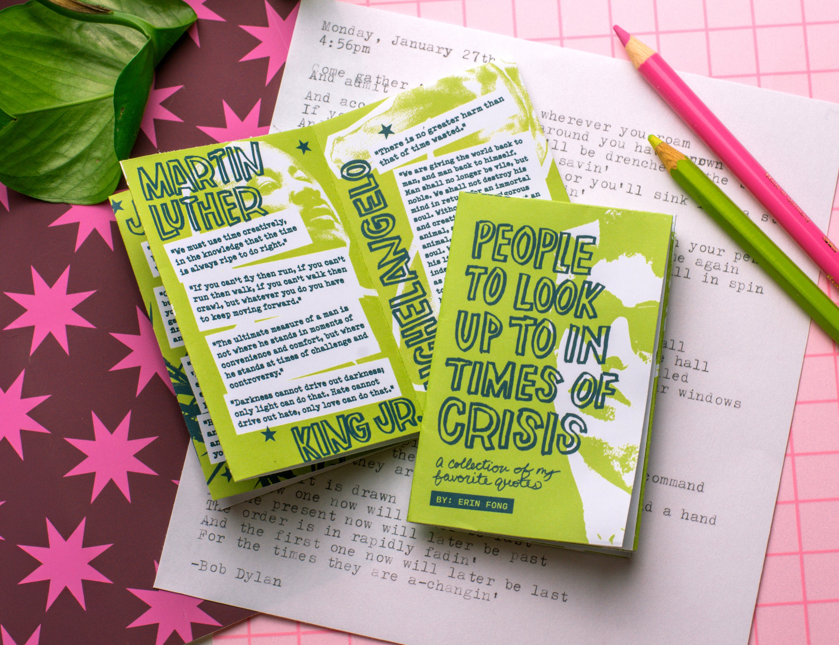 People To Look Up To In Times of Crisis Mini Zine – Erin Fong Studio