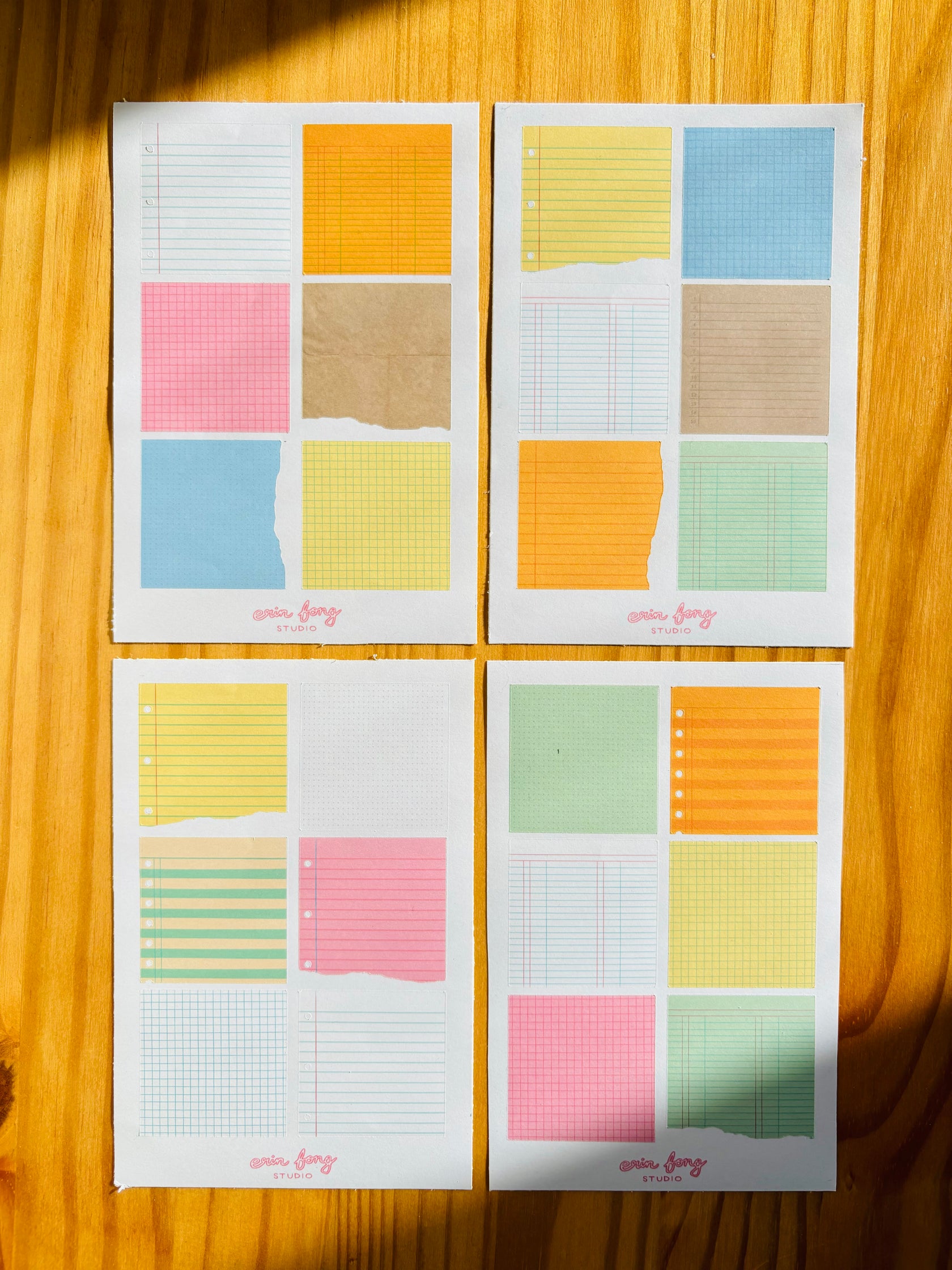 Vintage Paper Matte Sticker Sheets | Pack of 4 – Erin Fong Studio